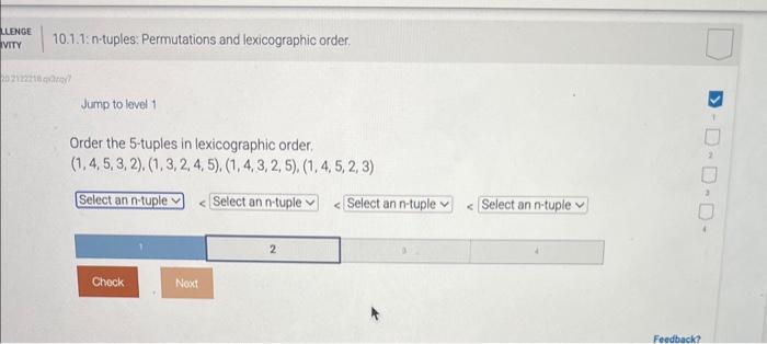 Solved 10 1 1 N Tuples Permutations And Lexicographic