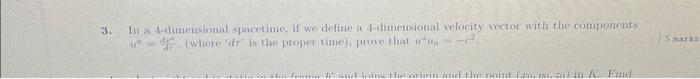 Solved Iin a 1-dimensional spacetime, if we define in | Chegg.com
