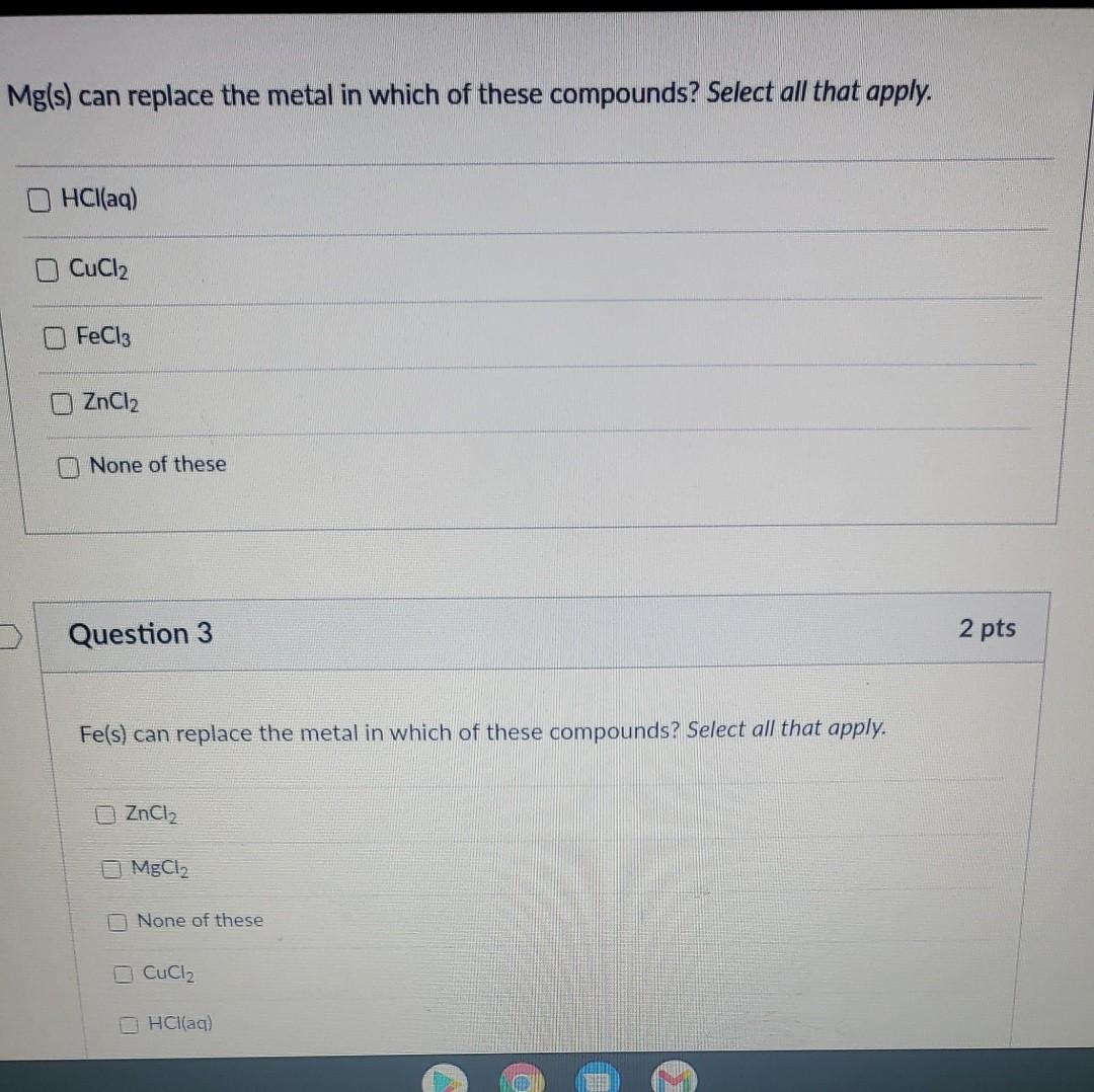 Solved Mg(s) can replace the metal in which of these | Chegg.com
