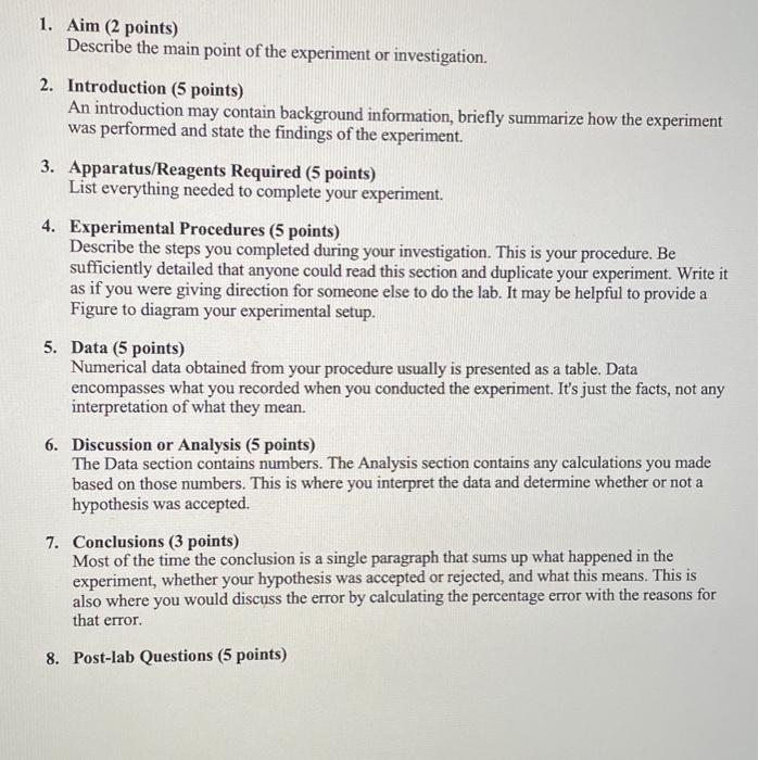 Solved 1. Aim (2 points) Describe the main point of the | Chegg.com