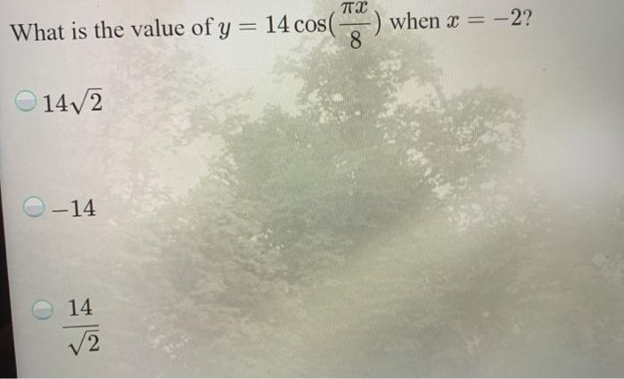 Solved TTC What is the value of y = 14 cos( 3 ) when a = –2? | Chegg.com
