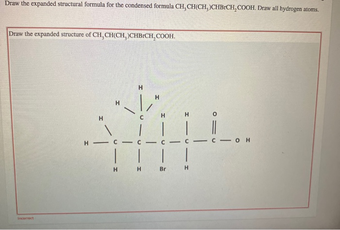 Solved Draw the expanded structural formula for the | Chegg.com