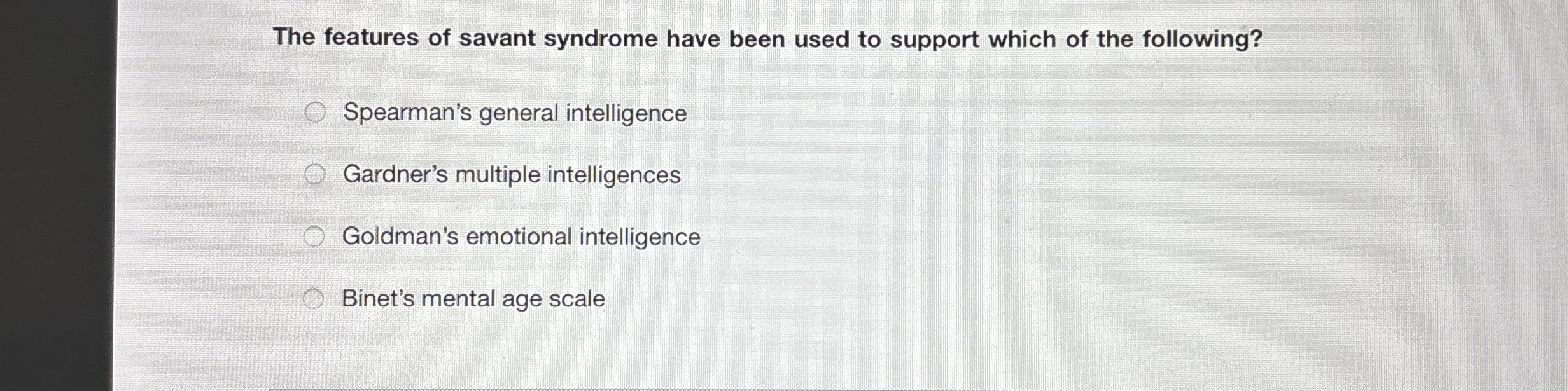 Solved The features of savant syndrome have been used to | Chegg.com