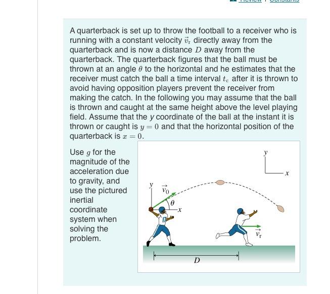 Solved A quarterback is set up to throw the football to a | Chegg.com