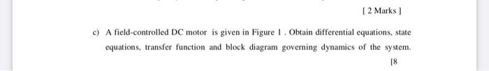 Solved c) A field-controlled DC motor is given in Figure 1. | Chegg.com
