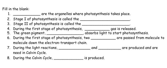 Solved Chloroplasts Photosynthesis is a process in which | Chegg.com