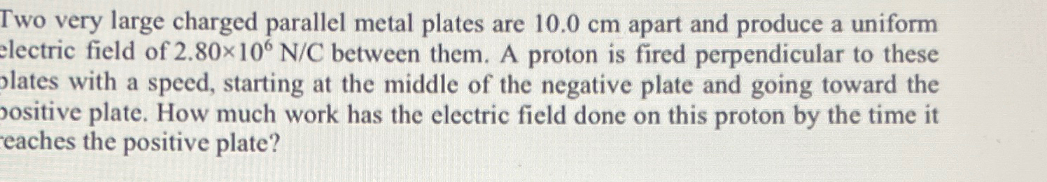 Two very large charged parallel metal plates are | Chegg.com