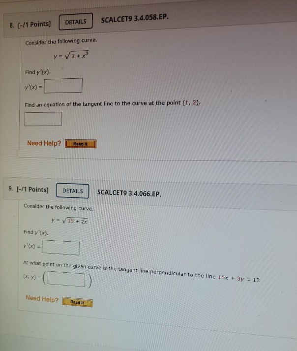 Solved DETAILS SCALCET9 3.4.058.EP. 8. [-/1 Points] Consider | Chegg.com