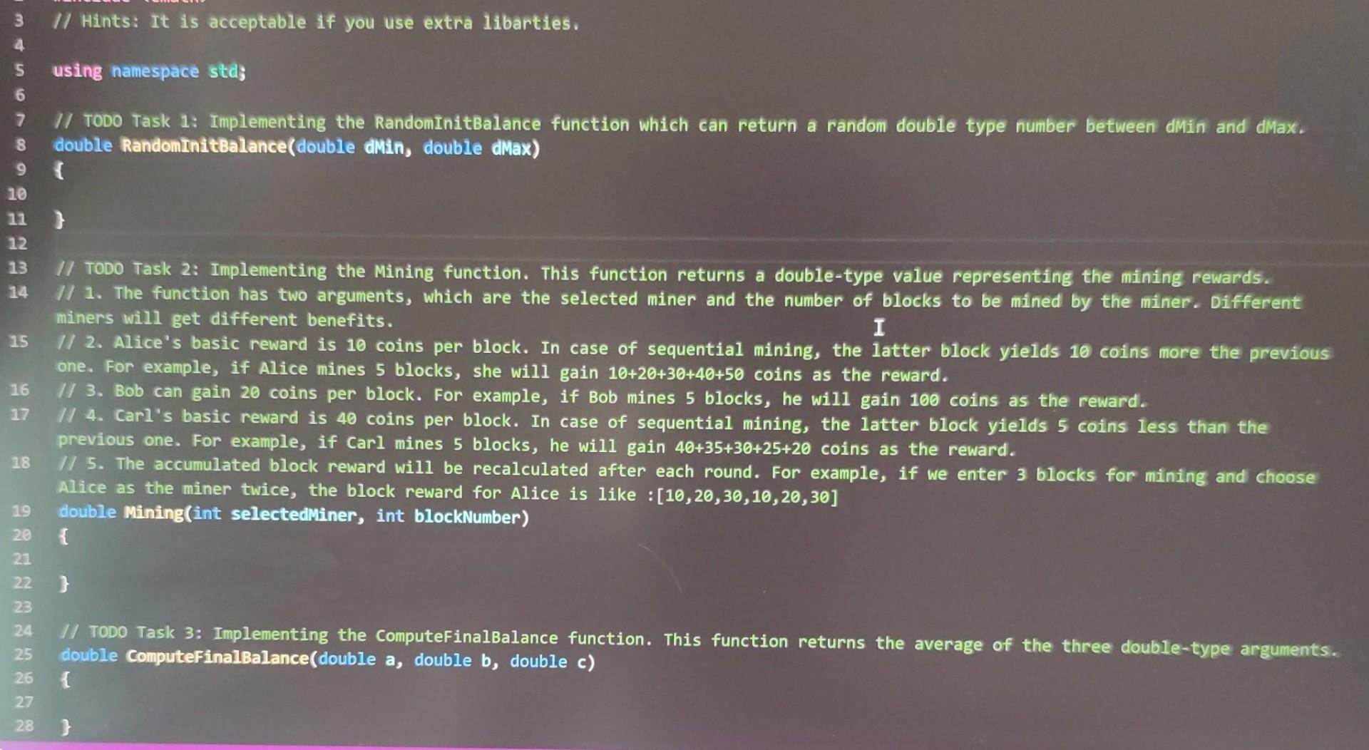 Solved Tasks • Task 1: Implementing the RandomlnitBalance | Chegg.com