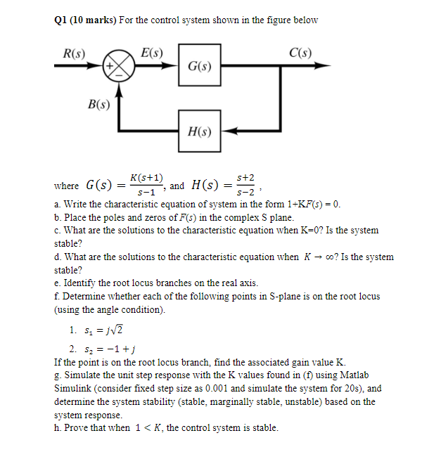 Solved Just Finish parts e. ﻿to h. ﻿please. Q1 (10 ﻿marks) | Chegg.com