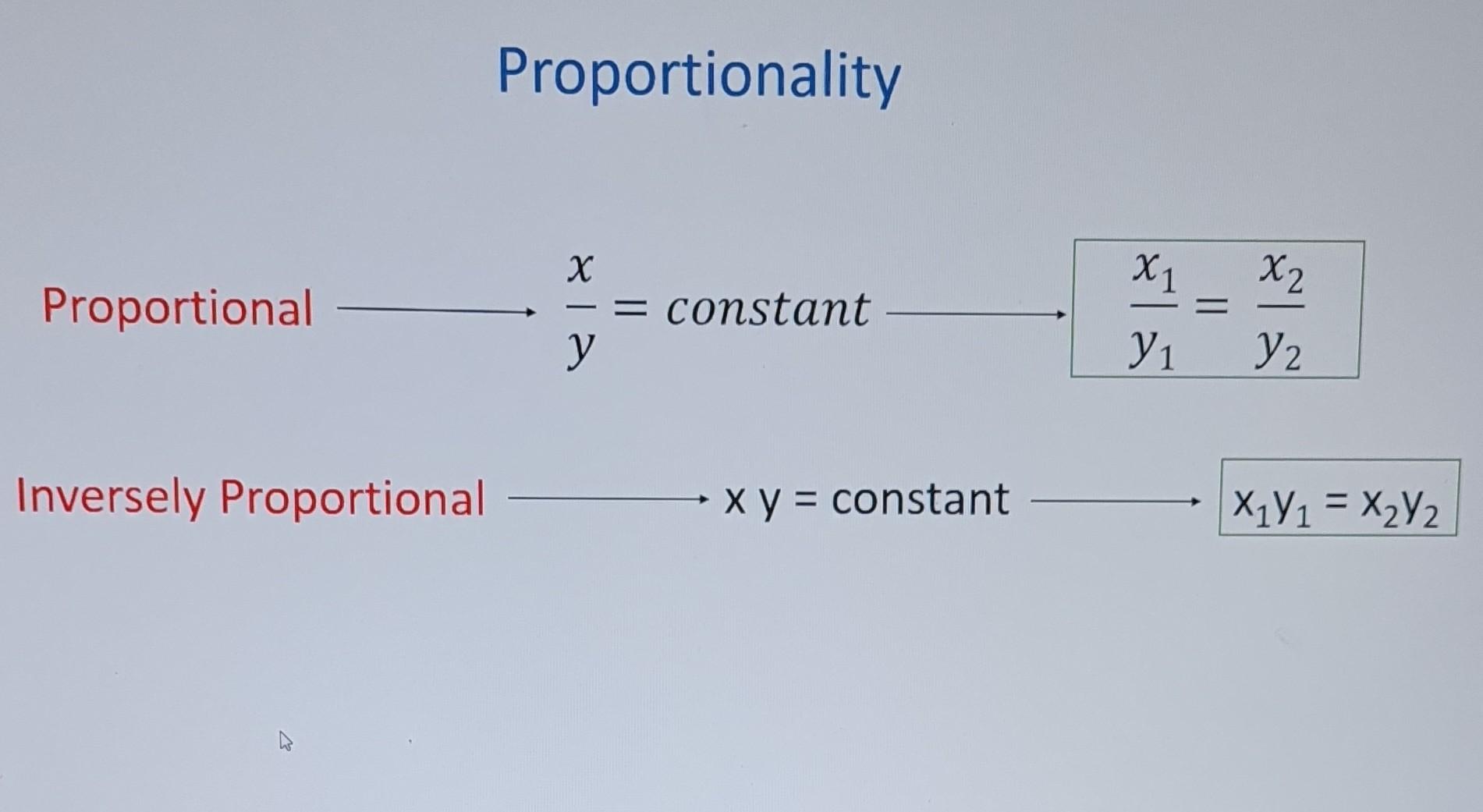Solved Proportionality Proportional yx= constant | Chegg.com