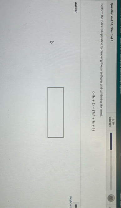 Question 4 ﻿of 10, ﻿Step 1 ﻿of 13/1eCorrectPerform | Chegg.com