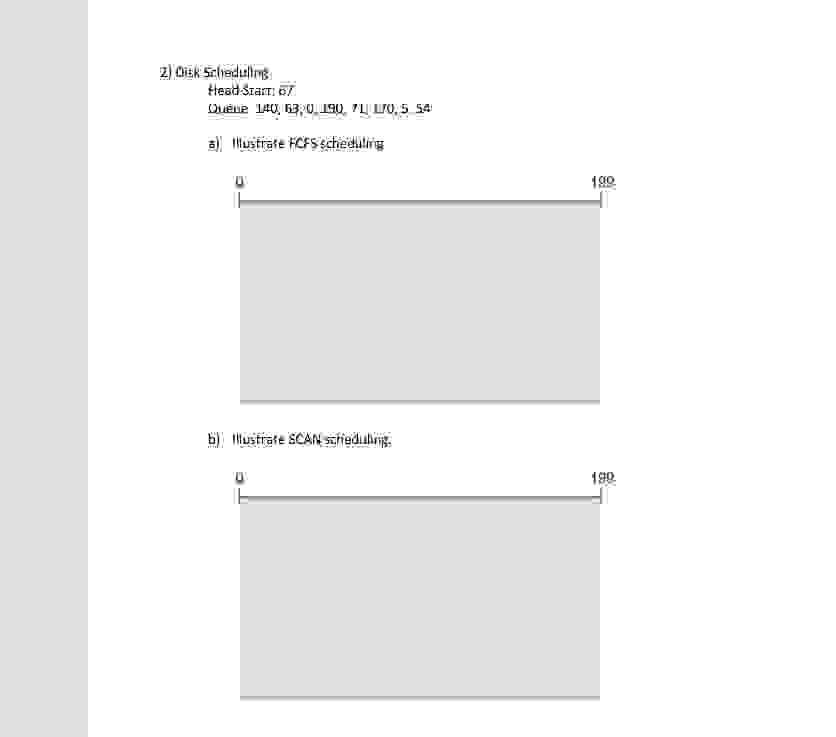 Solved 2) ﻿Disk Scheduling Head Start: 67 ﻿Queue: | Chegg.com