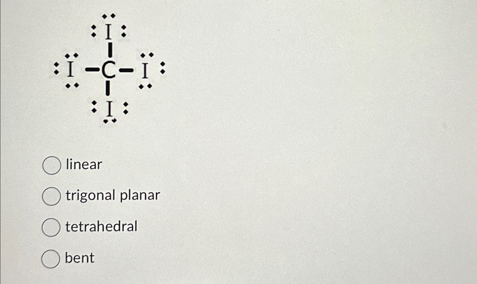 Solved lineartrigonal planartetrahedralbent | Chegg.com