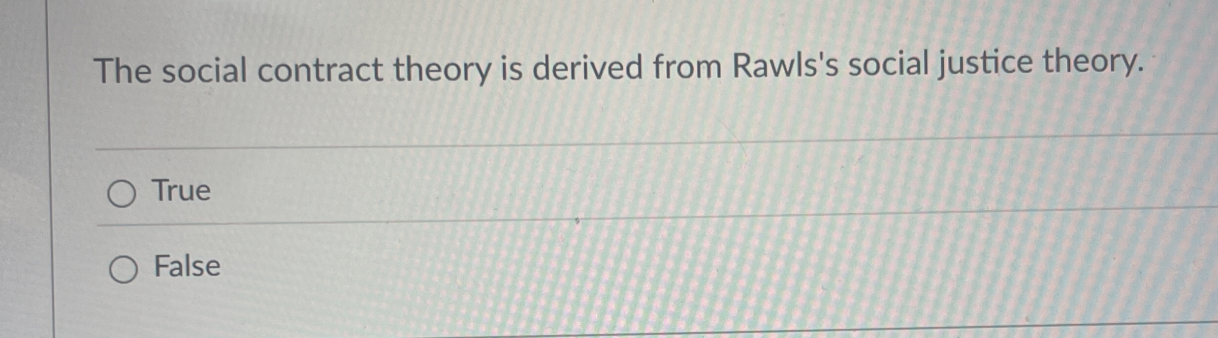 Solved The social contract theory is derived from Rawls's | Chegg.com