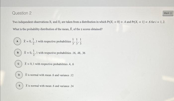 Solved Two independent observations X1 and X2 are taken from | Chegg.com