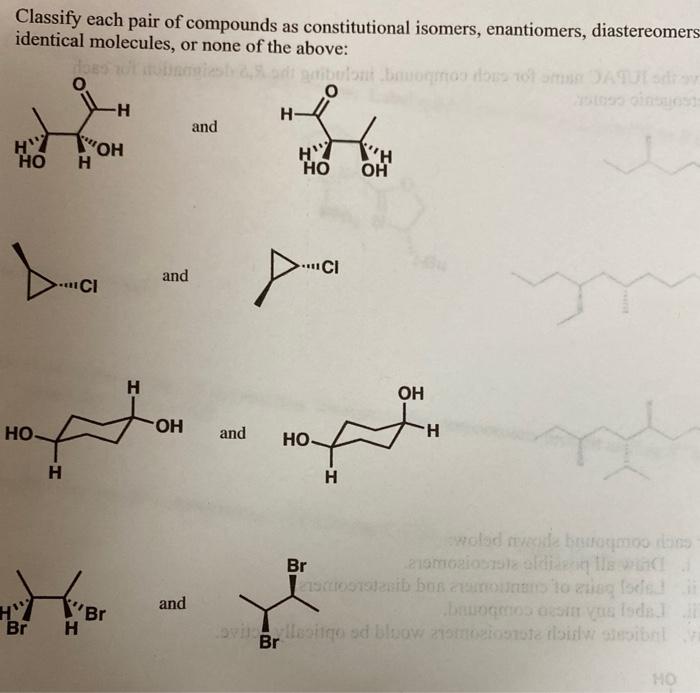 Solved Classify each pair of compounds as constitutional | Chegg.com