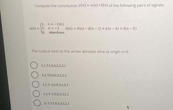 Solved Compute the convolution y(n)=x(n)∗h(n) of the | Chegg.com