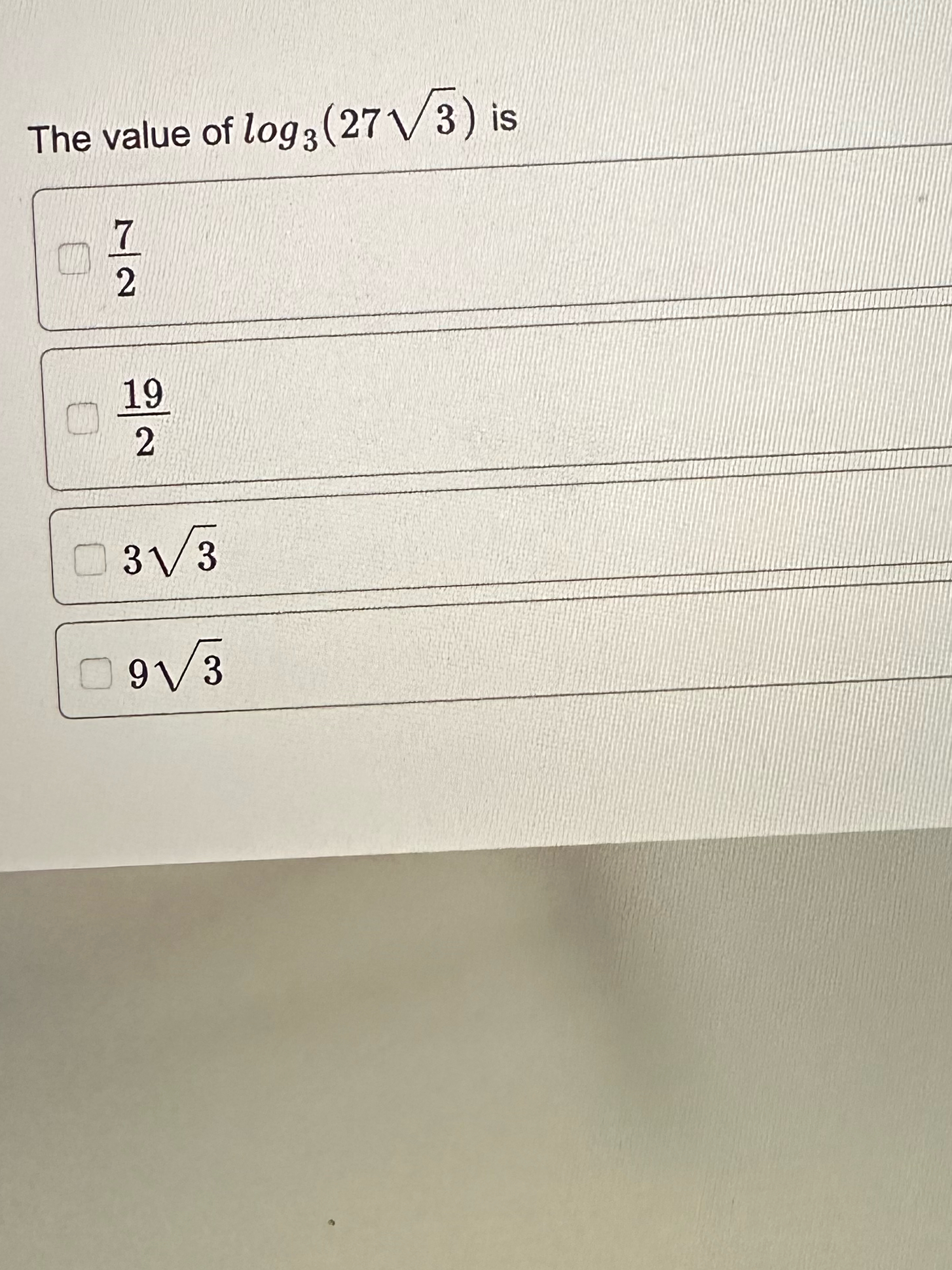 Solved The value of log3(2732) ﻿is192332932 | Chegg.com