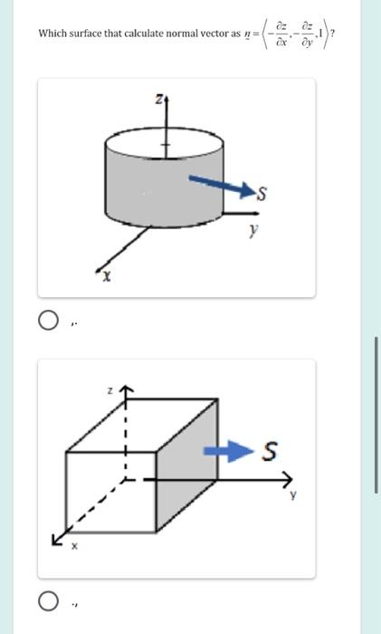 Solved Which surface that calculate normal vector as n = ex | Chegg.com