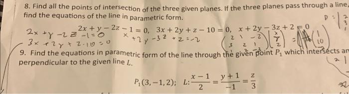 Solved 8. Find all the points of intersection of the three | Chegg.com