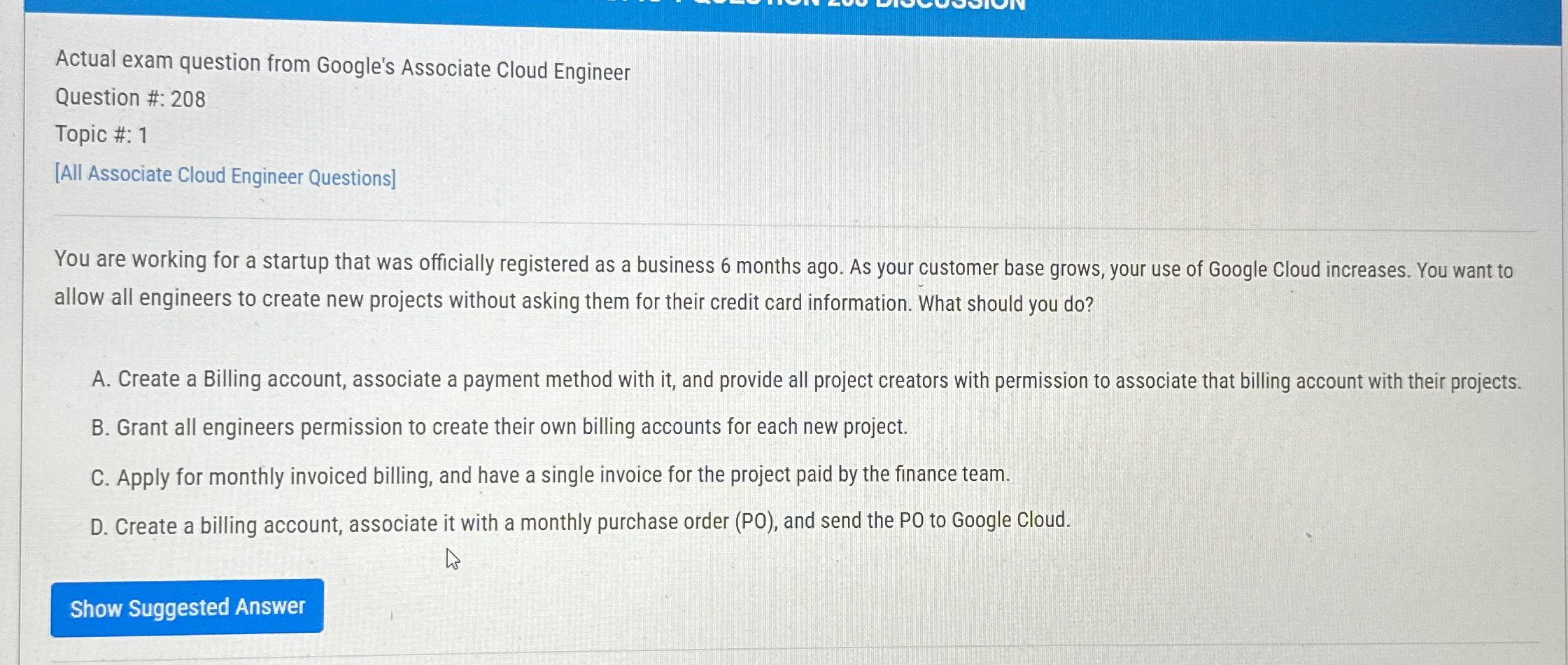 Solved Actual exam question from Google's Associate Cloud | Chegg.com