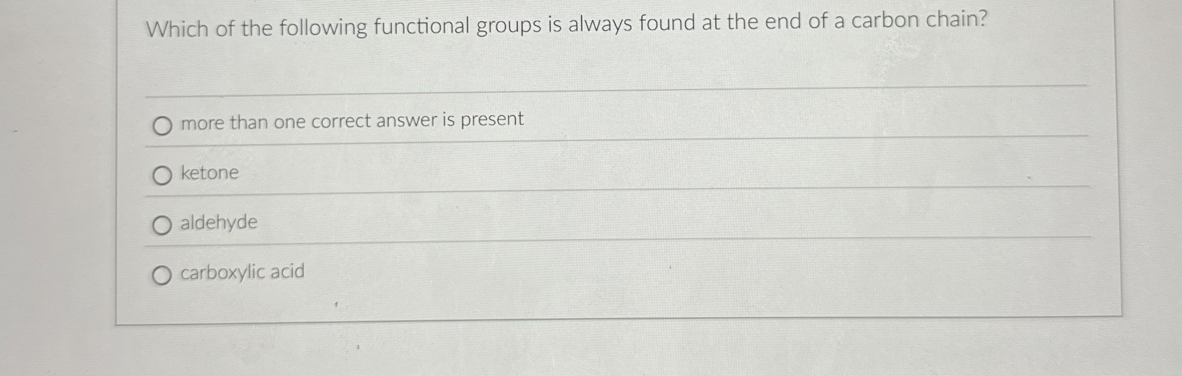 Solved Which of the following functional groups is always | Chegg.com