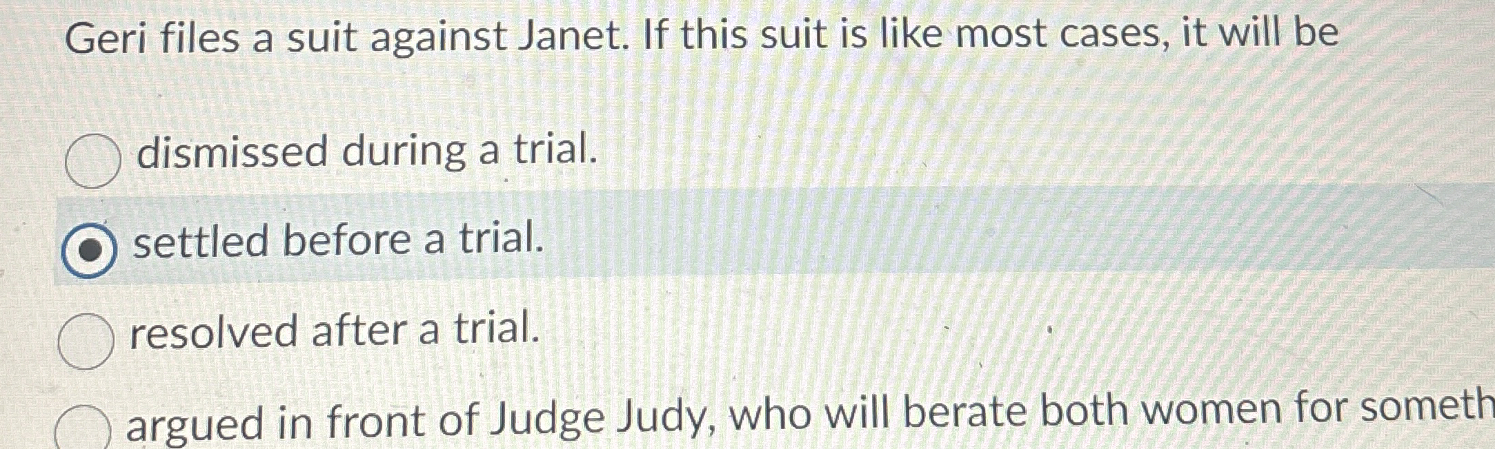 Solved Geri files a suit against Janet. If this suit is like | Chegg.com