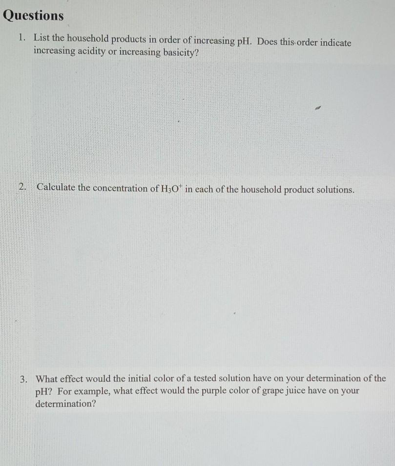 Solved 3. In the table below, list each household chemical | Chegg.com
