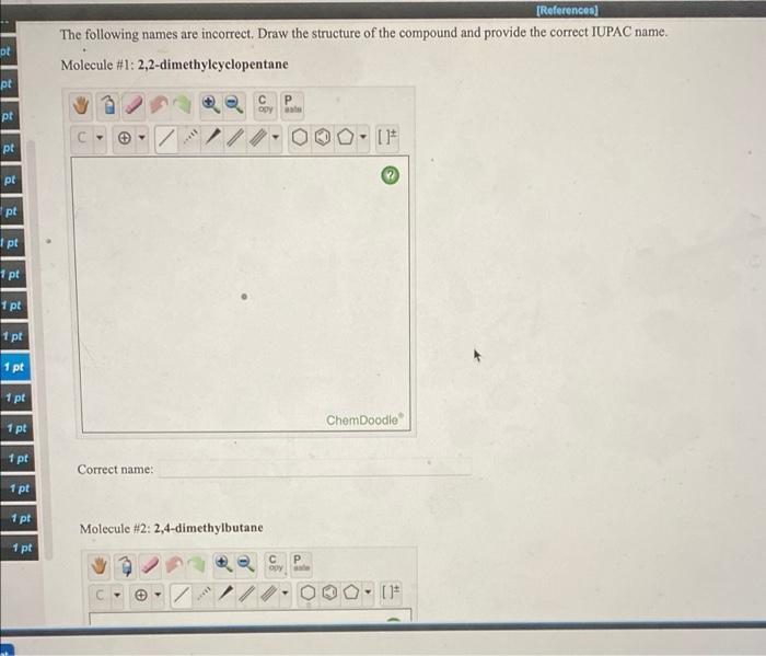 Solved [References The following names are incorrect. Draw | Chegg.com