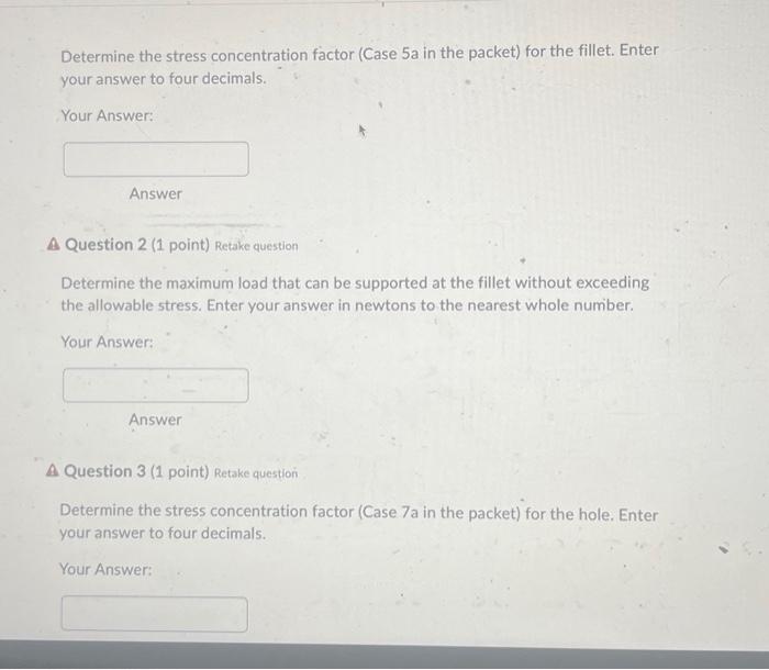 Solved Determine the stress concentration factor (Case 5a in | Chegg.com