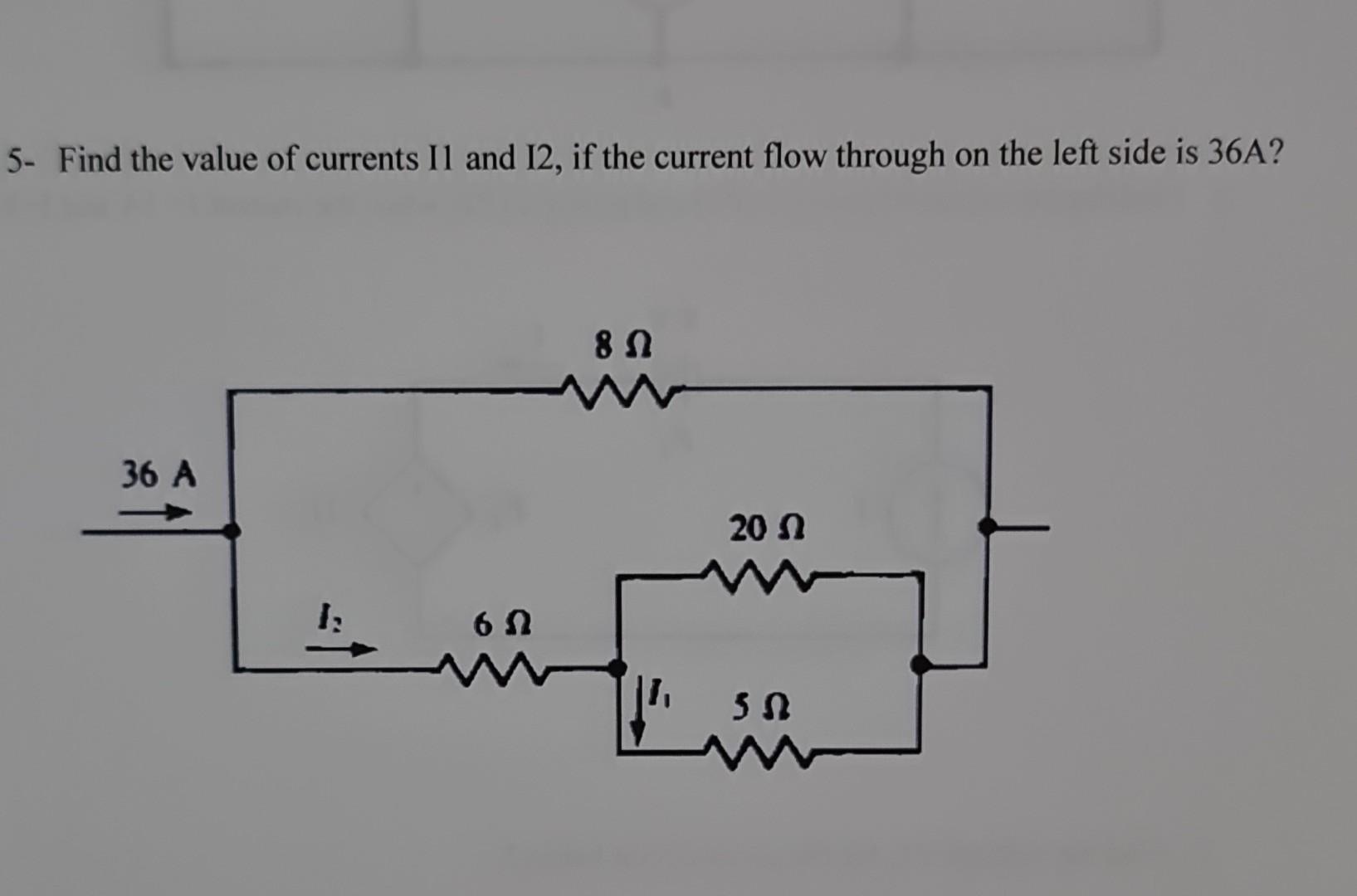 Solved Find the value of currents II and I2, if the current | Chegg.com