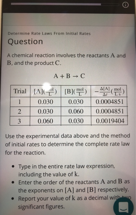 Solved Determine Rate Laws From Initial Rates Question A | Chegg.com