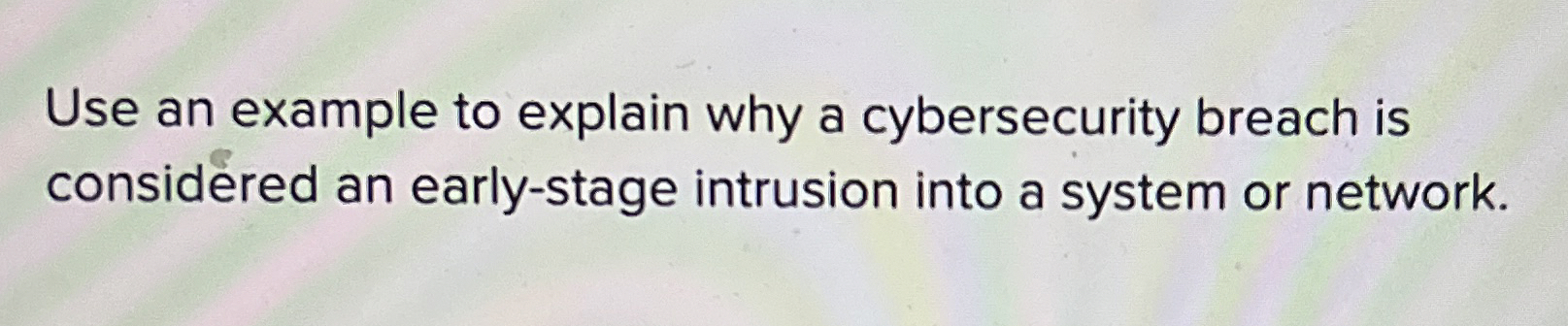 Solved Use an example to explain why a cybersecurity breach | Chegg.com