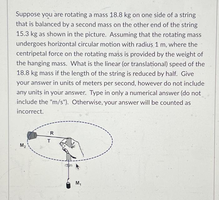 Solved Suppose you are rotating a mass 18.8 kg on one side | Chegg.com