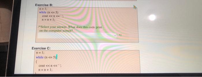 Solved For each exercise A to 1, what is printed on the | Chegg.com