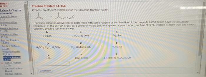 Solved Practice Problem 11.21 Propose an efficient synthesis | Chegg.com