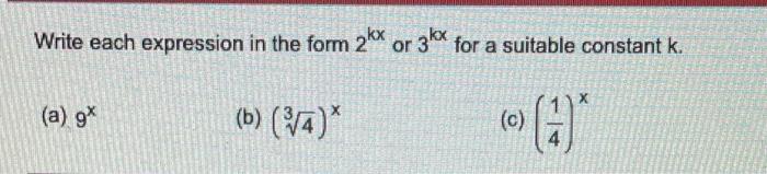 Solved Write each expression in the form 2kx or 3kx for a | Chegg.com
