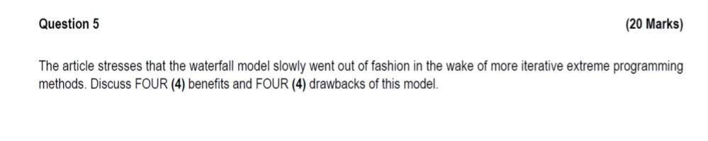 Solved Question 5(20 ﻿Marks)The article stresses that the | Chegg.com
