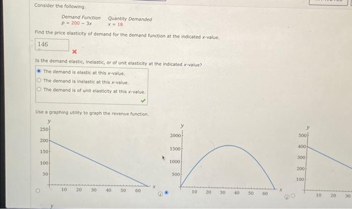 Solved Consider the following. Demand Function Quantity | Chegg.com