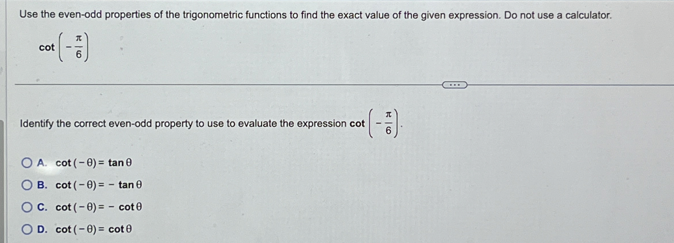 Solved Identify the correct even-odd property to use to | Chegg.com