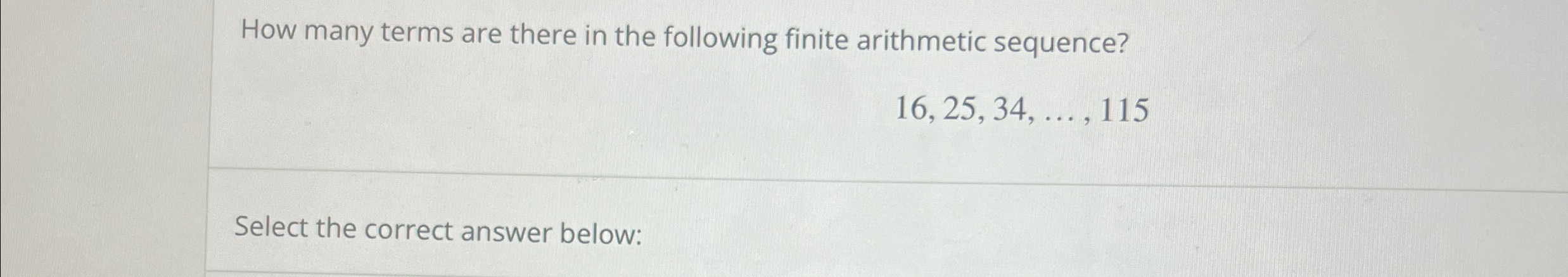 Solved How many terms are there in the following finite | Chegg.com