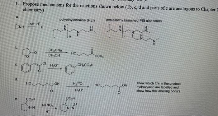 Solved 1. Propose mechanisms for the reactions shown below ( | Chegg.com