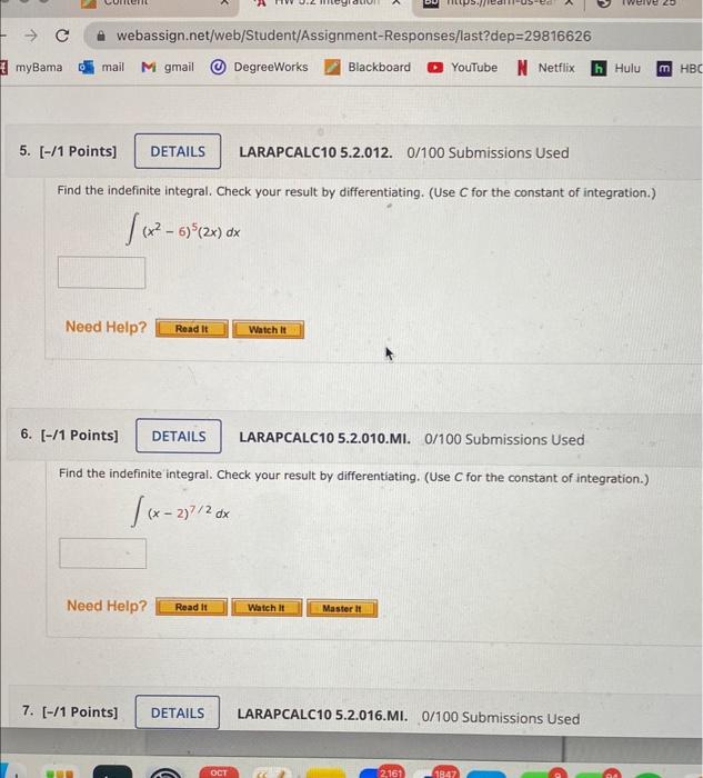 Solved Identify u and dxdu for the integral ∫un(dxdu)dx. | Chegg.com