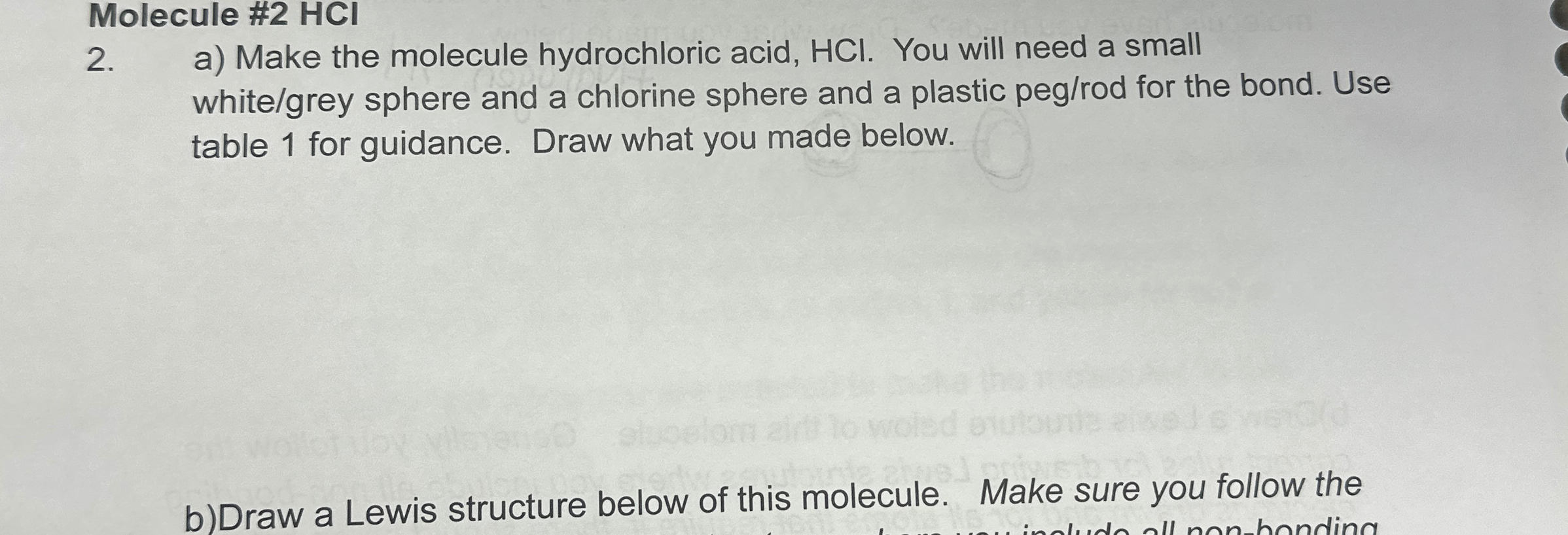 Molecule #2 ﻿HCla) ﻿Make the molecule hydrochloric | Chegg.com