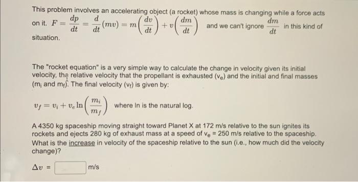Solved This problem involves an accelerating object (a | Chegg.com