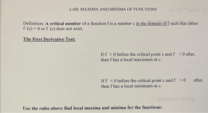 Solved f(x)=2x−3x2/3LAB: MAXIMA AND MINIMA OF FUNCTIONS | Chegg.com