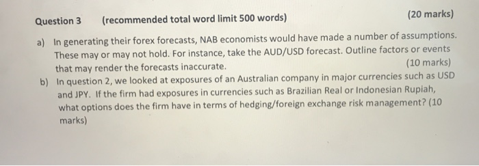 Question 3 (recommended total word limit 500 words) | Chegg.com