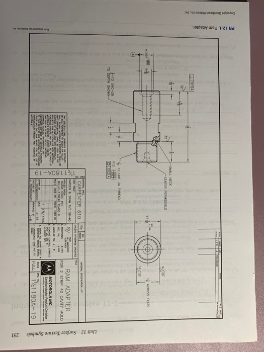 Solved 250 Print Reading for Industry Name Date Class | Chegg.com