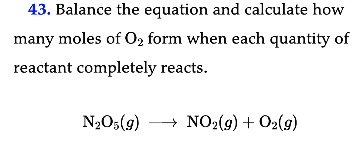 Solved Balance the equation and calculate howmany moles | Chegg.com